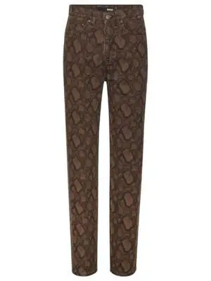 ROTATE BY BIRGER CHRISTENSEN Front-button Utility Jeans With Concealed Zip - Marrone