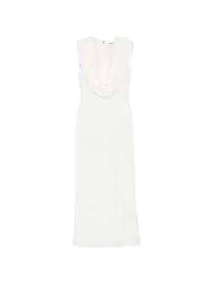 ROTATE BY BIRGER CHRISTENSEN Long Dress With Removable Shoulder Straps And Back Zip Closure - Bianco
