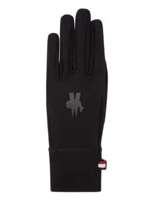 Moncler Technical Nylon Activewear Gloves With Anti-slip Palm And Buckle Closure