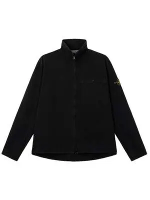 Stone Island Zip-up Cotton Jacket With Chest Pocket And Adjustable Cuffs
