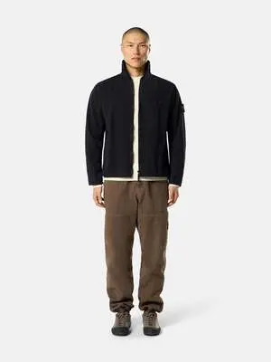 Stone Island Zip-up Cotton Jacket With Chest Pocket And Adjustable Cuffs - Nero