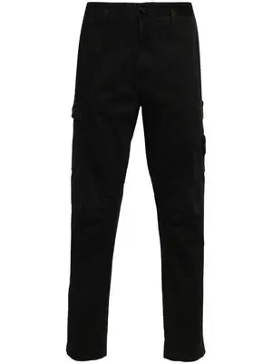 Stone Island Regular Fit Cotton-elastane Cargo Pants With Badge Detail