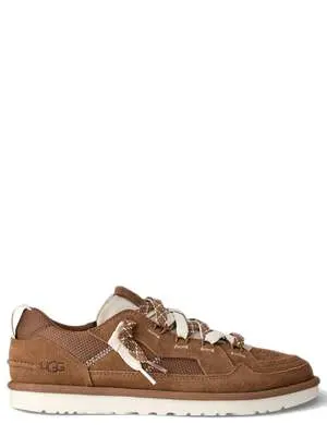 UGG Suede And Recycled Textile Lace-up Sneakers With Dual-lace System - Marrone