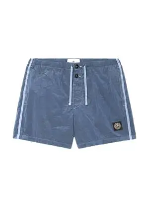 Stone Island Contrasting Stitch Nylon Slim-fit Shorts With Vertical Pockets