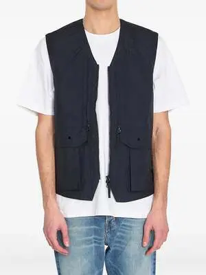 Stone Island Zip-up Vest With Flap Pockets - Blu