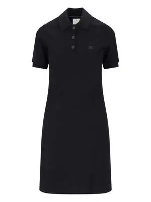 COURREGES Sleek 100% Cotton Dress - Black