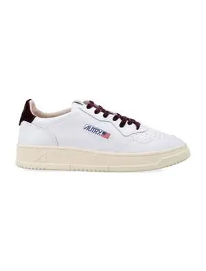 AUTRY Premium Cow Leather Velvet-lined Sneakers - White Fig