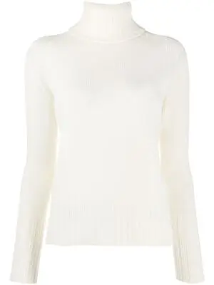 DRUMOHR 100% Merino Wool Turtleneck Sweater - Ivory