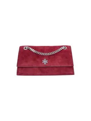 Tory Burch TORY BURCH Bovine Suede Crossbody Bag With Gold Tone Chain Strap Red