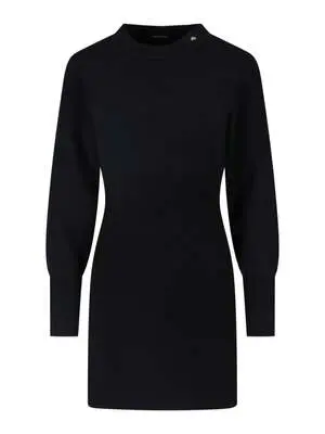 ANINE BING Ribbed Knit Mock Neck Mini Dress
