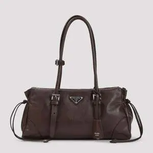 Prada 33cm X 15cm X 10cm Leather Shopping Handbag For - Brown