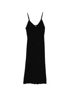 LISA YANG Spaghetti Strap Cashmere V-neck Dress