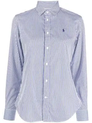 POLO RALPH LAUREN Polo Ralph Lauren Loose-Collar Cotton Shirt With Mother-of-Pearl Buttons, Long Sleeves & Signature Pony