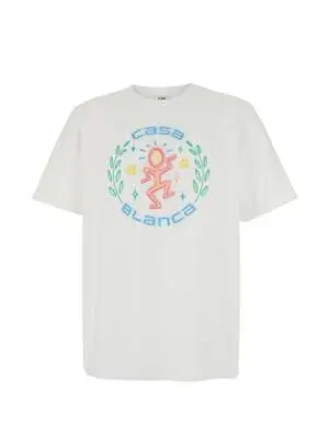 Casablanca Casablanca Graphic Print Crew Neck Short-Sleeve T-Shirt Bianco