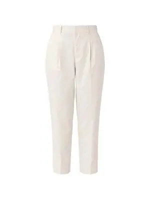 PT TORINO Lightweight Cotton-blend Trousers With Zip & Button Closure - Bianco