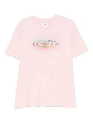 Casablanca Short-sleeve Round-neck Graphic T-shirt - Rosa