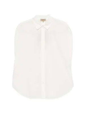 Woolrich Oversized Sleeveless Cotton Poplin Shirt - Bianco