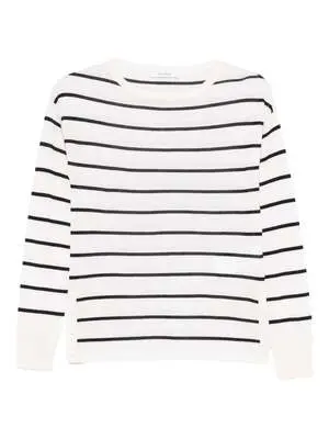 Max Mara Cashmere-silk Crewneck Sweater With Ribbed Hems