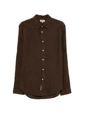 Woolrich 100% Linen Long-sleeve Button-down Shirt - Marrone