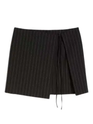 Sportmax Double-wrap Low-waist Mini Skirt With Snap And Tie Front Lining