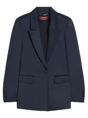 Max Mara Silk-effect Single-breasted Jacket With Notched Lapel
