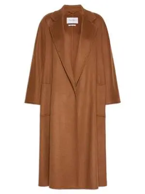 Max Mara Cashmere Lapel Coat With Belt - Marrone