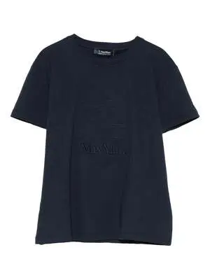 Max Mara Embroidered Cotton Mini T-shirt - Blu