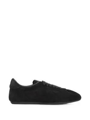 Dolce & Gabbana 8mm Leather Sneakers With Light Gold-plated Details - Nero