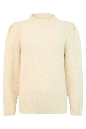 Isabel Marant Étoile Style Balloon Sleeve Wool Sweater With High Collar - Beige