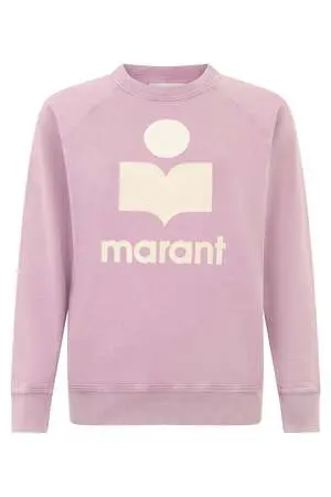 MARANT ETOILE Logo Graphic Printed Cotton Sweatshirt - Pink