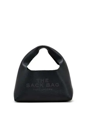 Marc Jacobs Structured Top Handle Leather Bag With Logo Print Nero