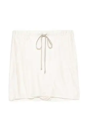 Rick Owens Mini T-shirt Shorts With Drawstring Waist - Bianco