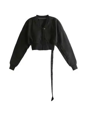 Rick Owens RICK OWENS DRKSHDW Cropped Zip-Up Bomber Jacket Nero