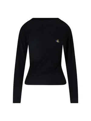 VIVIENNE WESTWOOD Viscose-blend Fitted T-shirt With Stretch - Black