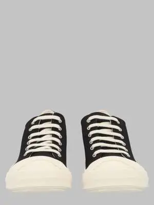 Rick Owens 100% Cotton Sneakers, Made In Italy - Black