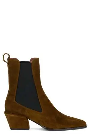 Paris Texas Pointed Suede Ankle Boots With Rubber Side Inserts