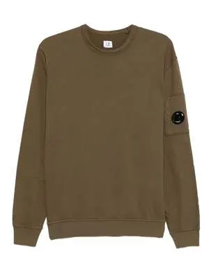C.P. COMPANY Crewneck Sweatshirt With Lens Detail And Garment-dyed Finish - Verde