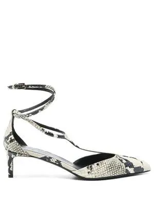 Khaite Python-print Ankle Strap Pumps - Verde