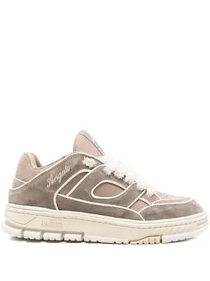 Axel Arigato Leather, Suede, And Nubuck Logo Sneaker With Embroidered Details - Grigio
