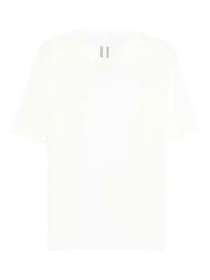 Rick Owens Cotton Crewneck T-shirt With Short Sleeves - Bianco