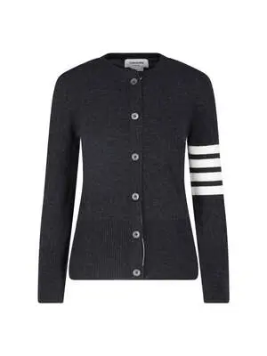Thom Browne 100% Cashmere Crewneck Sweater For - Grey