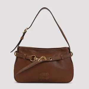 Miu Miu Mini Lamb Leather Shoulder Handbag W:30cm H:18cm D:5cm - Brown