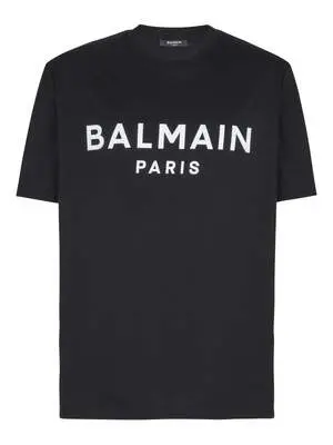 Balmain Print Cotton T-shirt, Regular Fit, Crew Neck - Nero