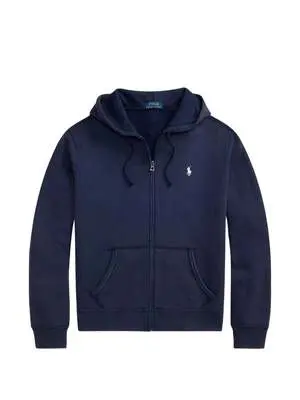 Polo Ralph Lauren Zip Up Hoodie With Embroidered Pony - Blu