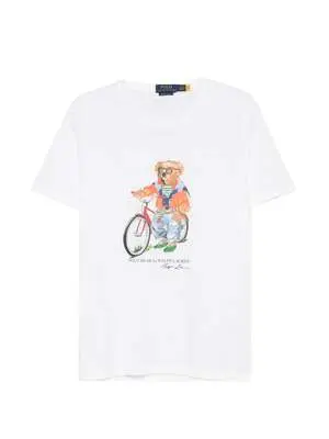 Polo Ralph Lauren Slim-fit T-shirt With Polo Bear Front Print - Bianco