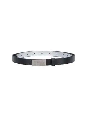 MAISON MARGIELA Leather Belt With Metallic Hardware - Black