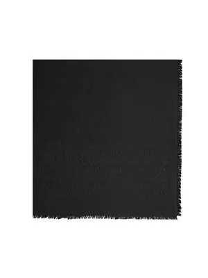 Saint Laurent Dimensions 135 X 135 Cm Silk-wool Scarf With All-around Fringe - Nero