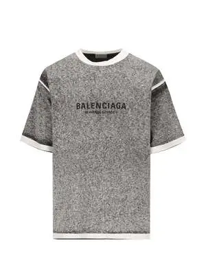 Balenciaga Logo-print Heathered T-shirt For
