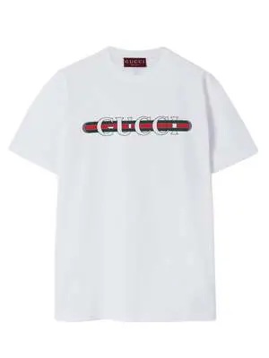Gucci Web Print Crewneck T-shirt