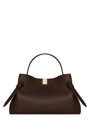 Yuzefi Pebble-grain Mini Leather Handbag - Brown